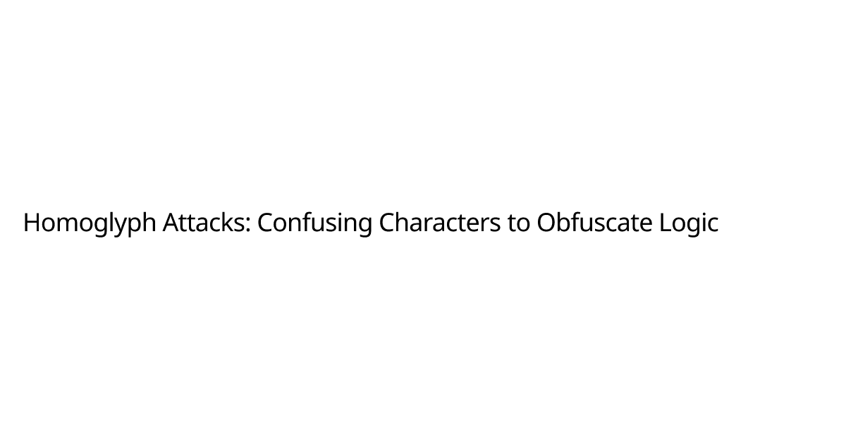 Homoglyph Attacks: Confusing Characters to Obfuscate Logic | Ian | Hacking