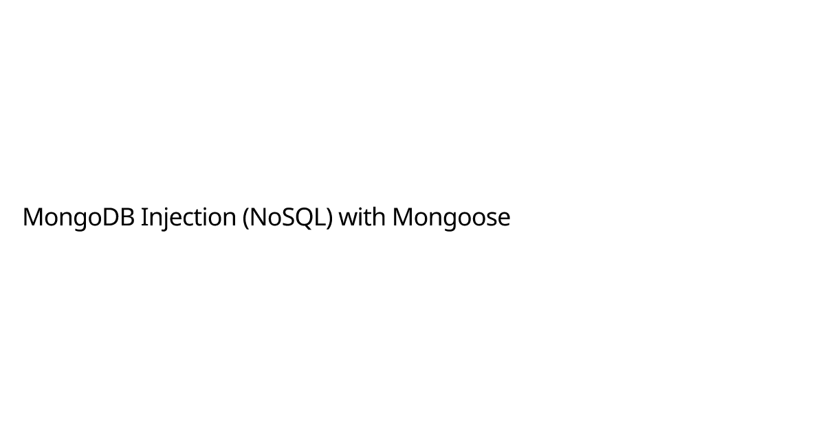 Mongodb Injection Nosql With Mongoose Ian Hacking 